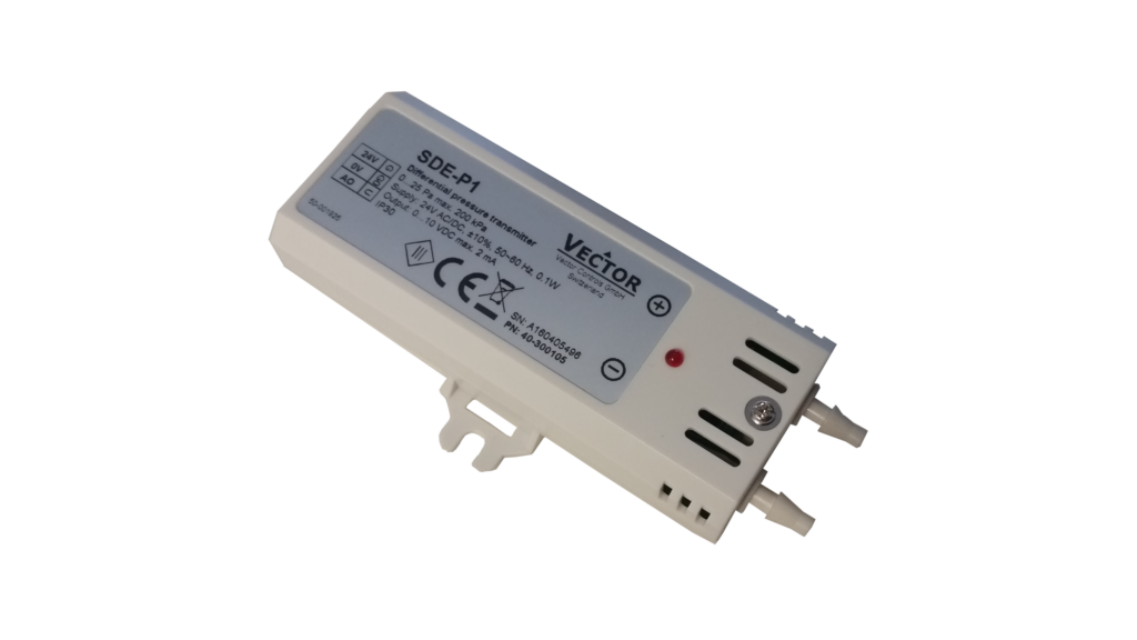 Vector SDE-P2 Differential Pressure Transmitter 0-500 Pa - Insight Control